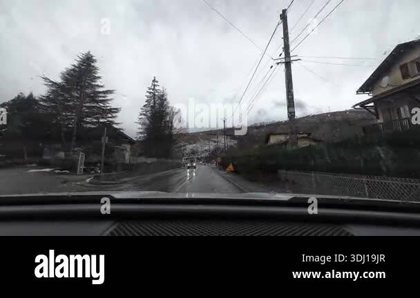 Les Angles, France; December 27 2025: Driving to Les Angles ski resort ...