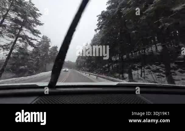 Les Angles, France; December 27 2025: Driving to Les Angles ski resort ...