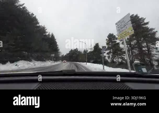 Les Angles, France; December 27 2025: Driving to Les Angles ski resort ...