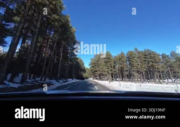 Les Angles, France; December 27 2025: Driving to Les Angles ski resort ...