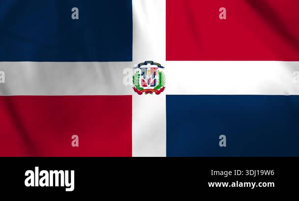 The dominican republic flag waving with the wind background loop video ...