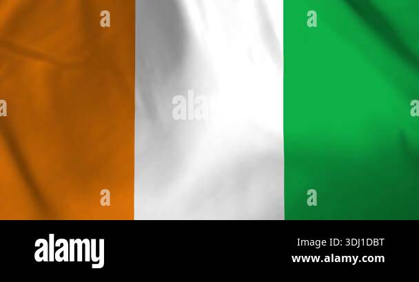 The ivory coast flag waving with the wind background loop video ...