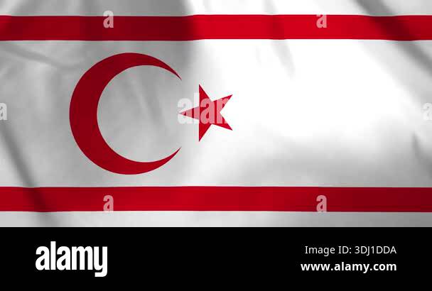 The north cyprus flag waving with the wind background loop video ...