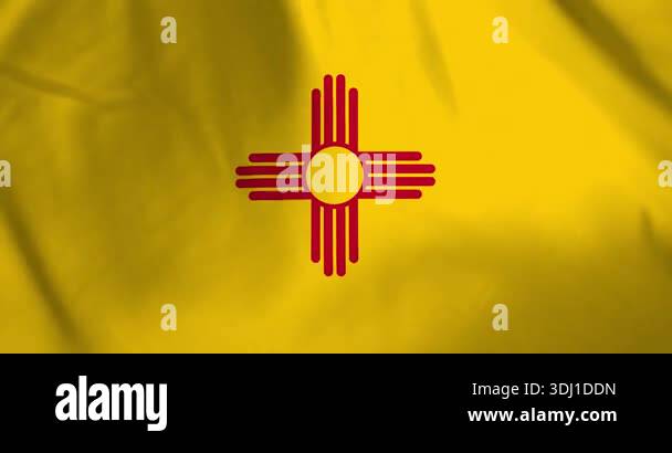 The new mexico state flag of the United States of America waving with ...