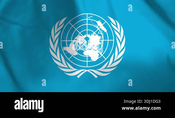 The United Nations or UN global intergovernmental organization flag ...