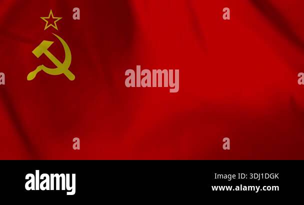 The Union of soviet socialist republic or USSR flag waving with the ...