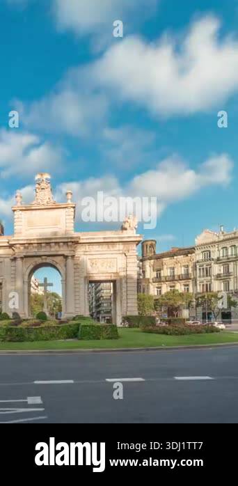 La Porta de la Mar timelapse hyperlapse in Valencia, Spain. Once part ...