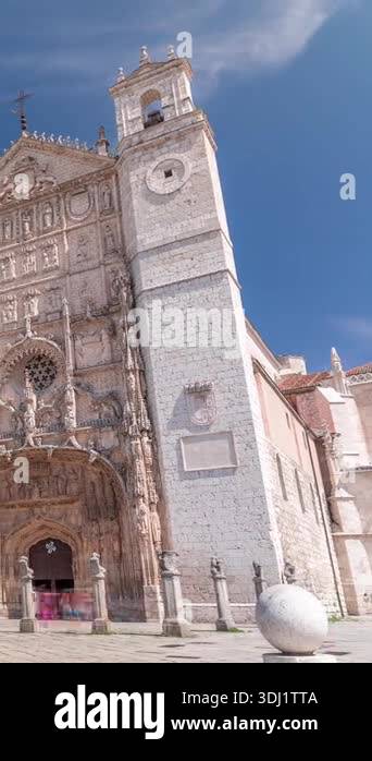 The historic San Pablo Church in Valladolid timelapse, showcasing its ...