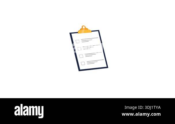Cartoon Paper Checklist board Stock Video Footage - Alamy