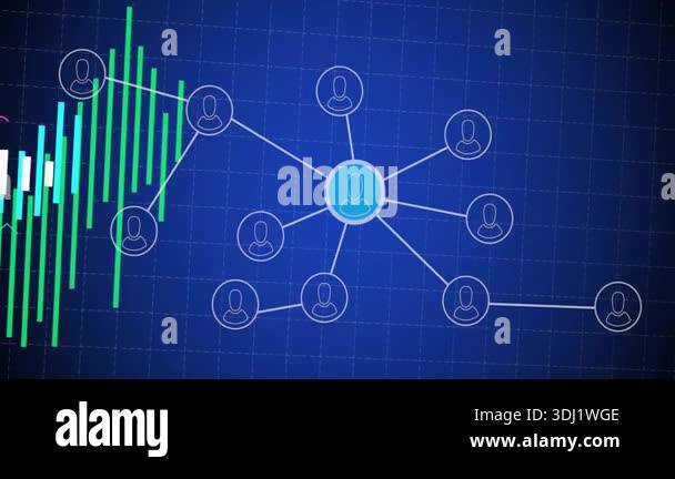 Network loading, phones shifting into user silhouettes, bars growing ...