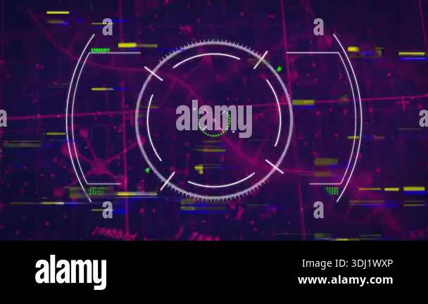 On start, magenta grid revealing concentric HUD for analysis, arcs ...