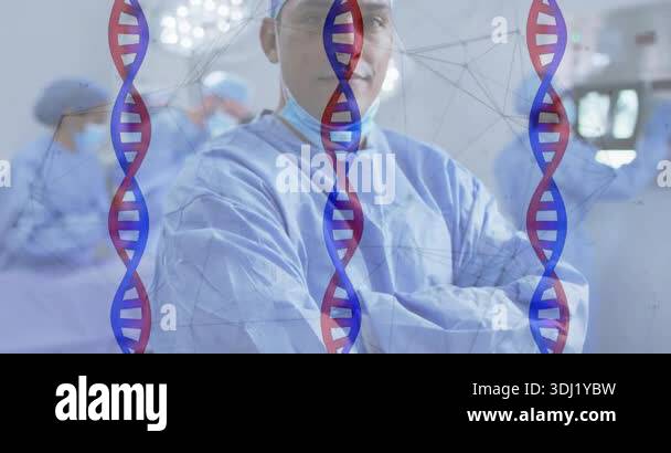 Camera panning in showing surgeon shifting gaze and interacting with ...