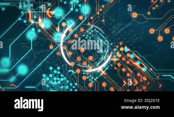 On start circular HUD interface fading in, nodes pulsing, rotating ...