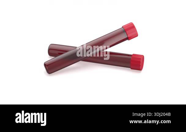 Test tubes with blood on white background Stock Video Footage - Alamy