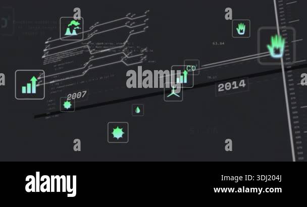 Opening UI starting timeline shifting, green icons aligning on slope ...