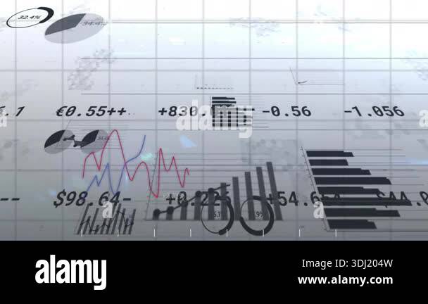 Values appearing, pie charts fading, lines drawing, bars growing ...