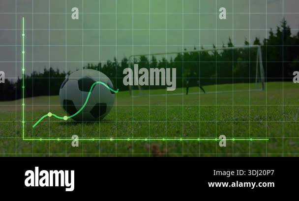 Goalkeeper shifting initiating grid overlay rising as player kicking ...