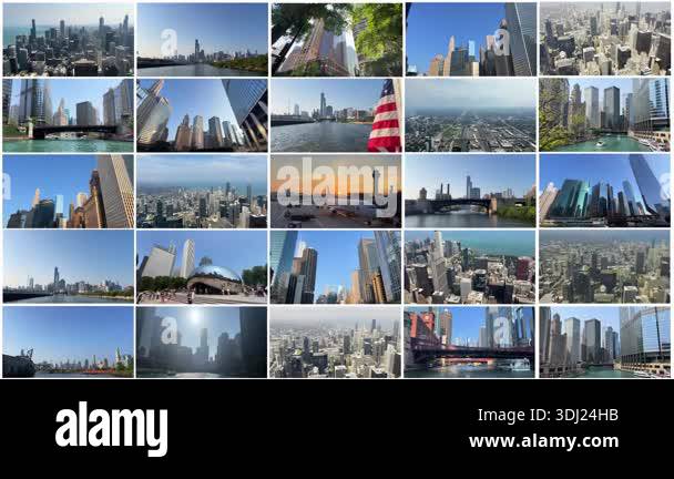 A video collage of Chicago, featuring the citys vibrant skyline ...