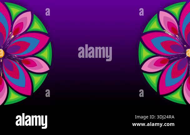 Animation of Flower Rangoli Mandalas rotating, traditional India ...