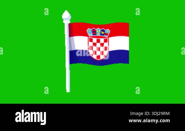 Croatia flag animation on green screen Stock Video Footage - Alamy