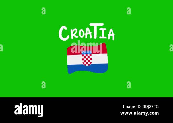 Croatia flag animation on green screen Stock Video Footage - Alamy