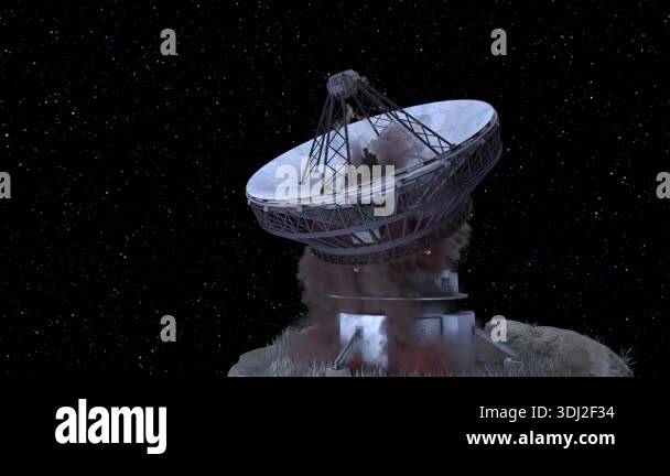 3D rendering of the parabolic antenna Stock Video Footage - Alamy