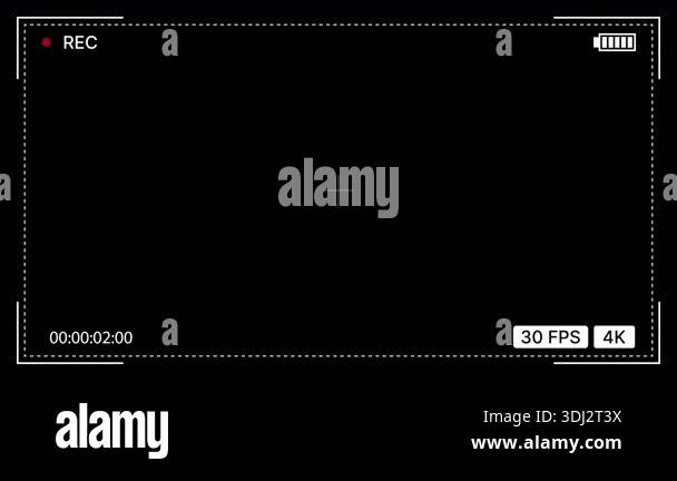 Digital camera recording HUD screen overlay with focus mark, timer ...