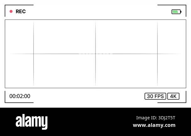 Camcorder recording screen overlay on white background with framing ...