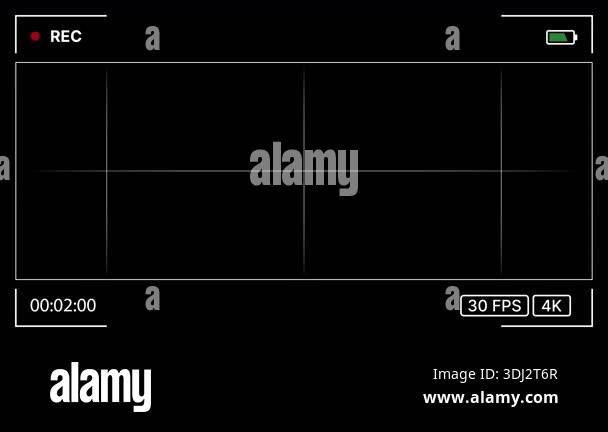 Camcorder recording screen overlay with framing grid, corner guides ...