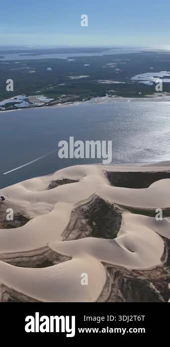 Morro Do Meio Beach At Araioses In Maranhao Brazil. Freshwater Lakes ...