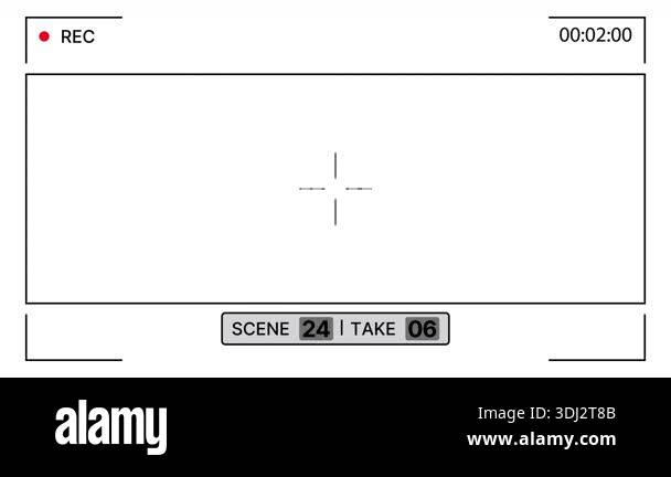 Recording screen overlay on white background with viewfinder frame ...