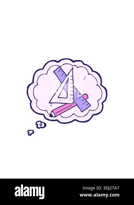 blinking radial lines animation of freehand drawn thought bubble ...