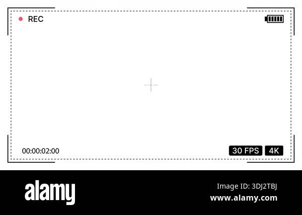 Digital recording HUD screen overlay on white background with focus ...