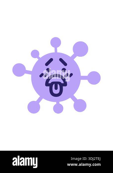 spinning motion animation of embarrassed virus design Stock Video ...