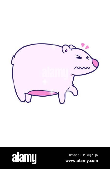 glitter effect animation of cartoon bear with a sore head Stock Video ...