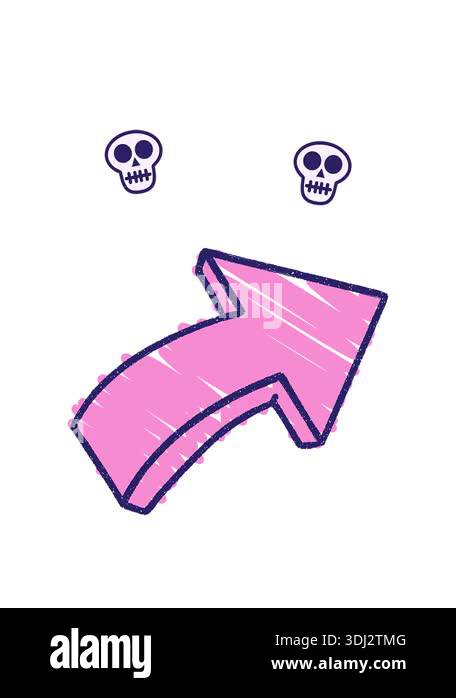 spinning skulls animation of direction arrow Stock Video Footage - Alamy