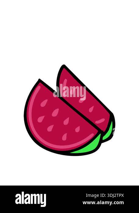 jumping motion animation of slices of brazilian water melon Stock Video ...