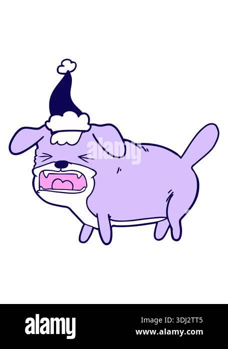 neon light effect animation of hand drawn line drawing of a dog barking ...