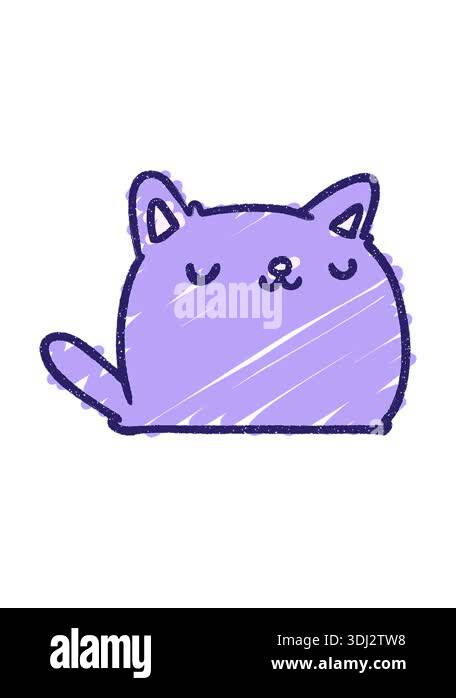 power up animation of the Cat Chalk Drawing Stock Video Footage - Alamy