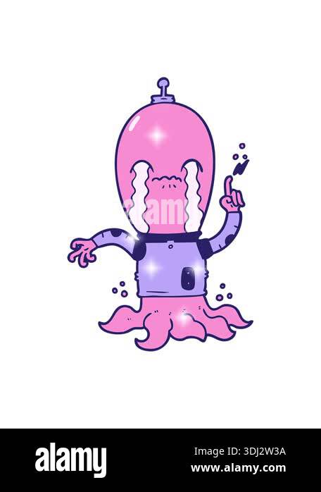 glitter effect animation of cartoon alien drawing Stock Video Footage ...