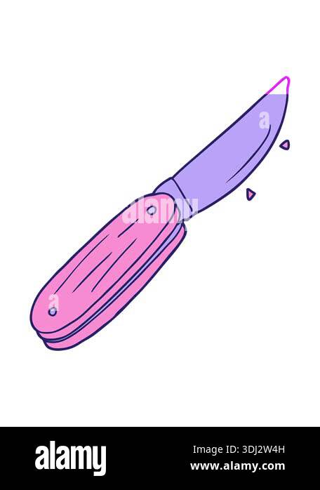 power up animation of cartoon folding knife Stock Video Footage - Alamy