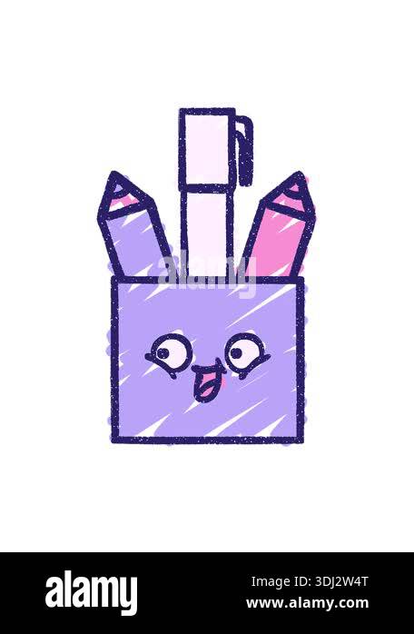 shine light effect animation of School Pens Chalk Drawing Stock Video ...