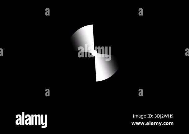 A rotating hourglass or fan-like shape uses a gradient shading effect ...