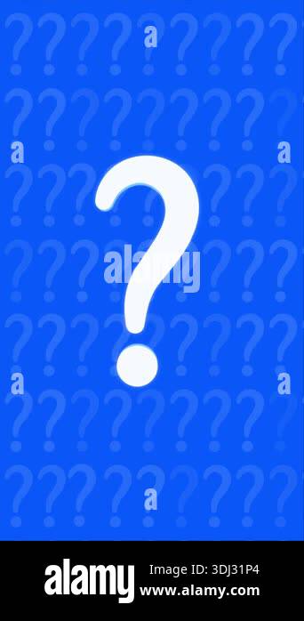 Animated question mark transforming into an exclamation mark. The ...