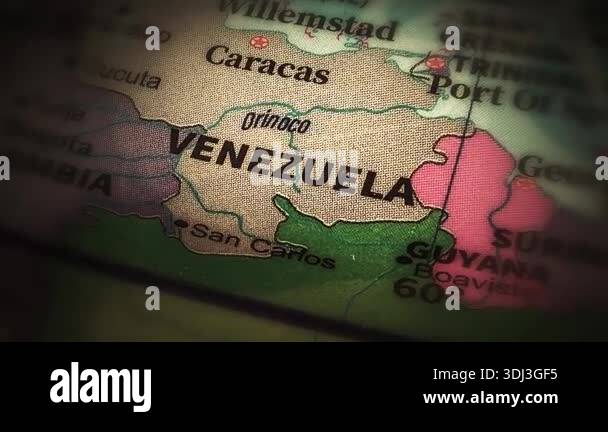 4k animation of Venezuela map highlighting caracas, orinoco, and ...