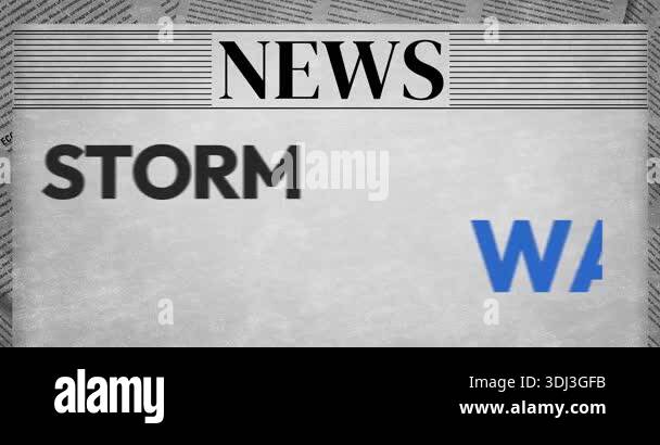 Winter storm watch news alert in 4k animation for weather updates and ...