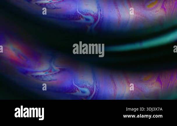 Defocused paint pour. Gasoline art. Blue purple orange color wet bubble ...