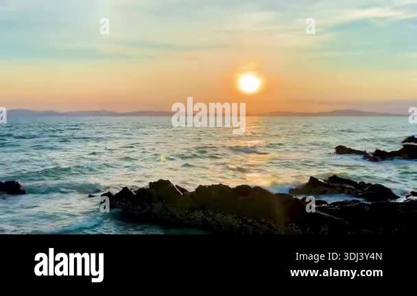 The poetic beauty of rocks and waves at Van Chay beach during a ...