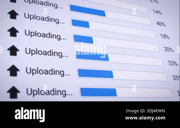 Video animation of the process of uploading multiple files from the ...