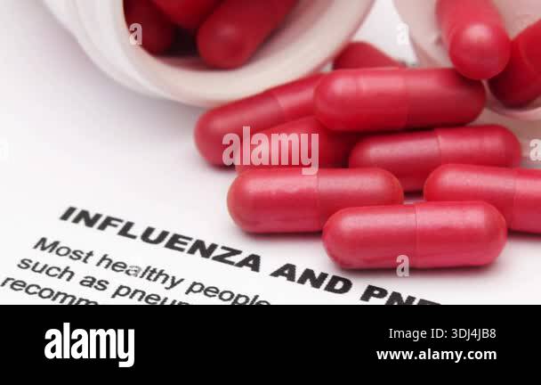 Medical Image Of Red Pills And Syringe Related To Influenza And ...